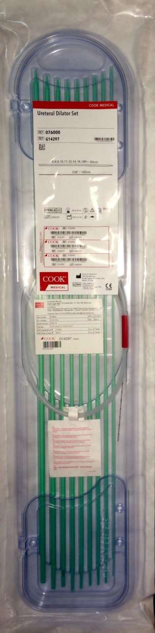 Ureteral Dilator Set 6-18 Fr 60Cms with Guidewire 0.038'' Cook Medical ...